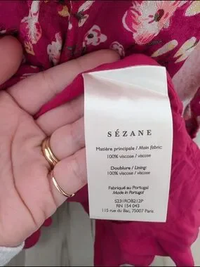 Sezane | Dresses | Sezane Daniella Mini Wrap Summer Dress In Pink ...